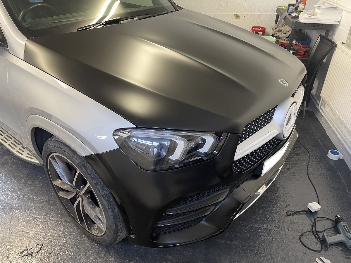Mercedes Satin Black Vinyl Wrap | LADZ Wrap N Tint